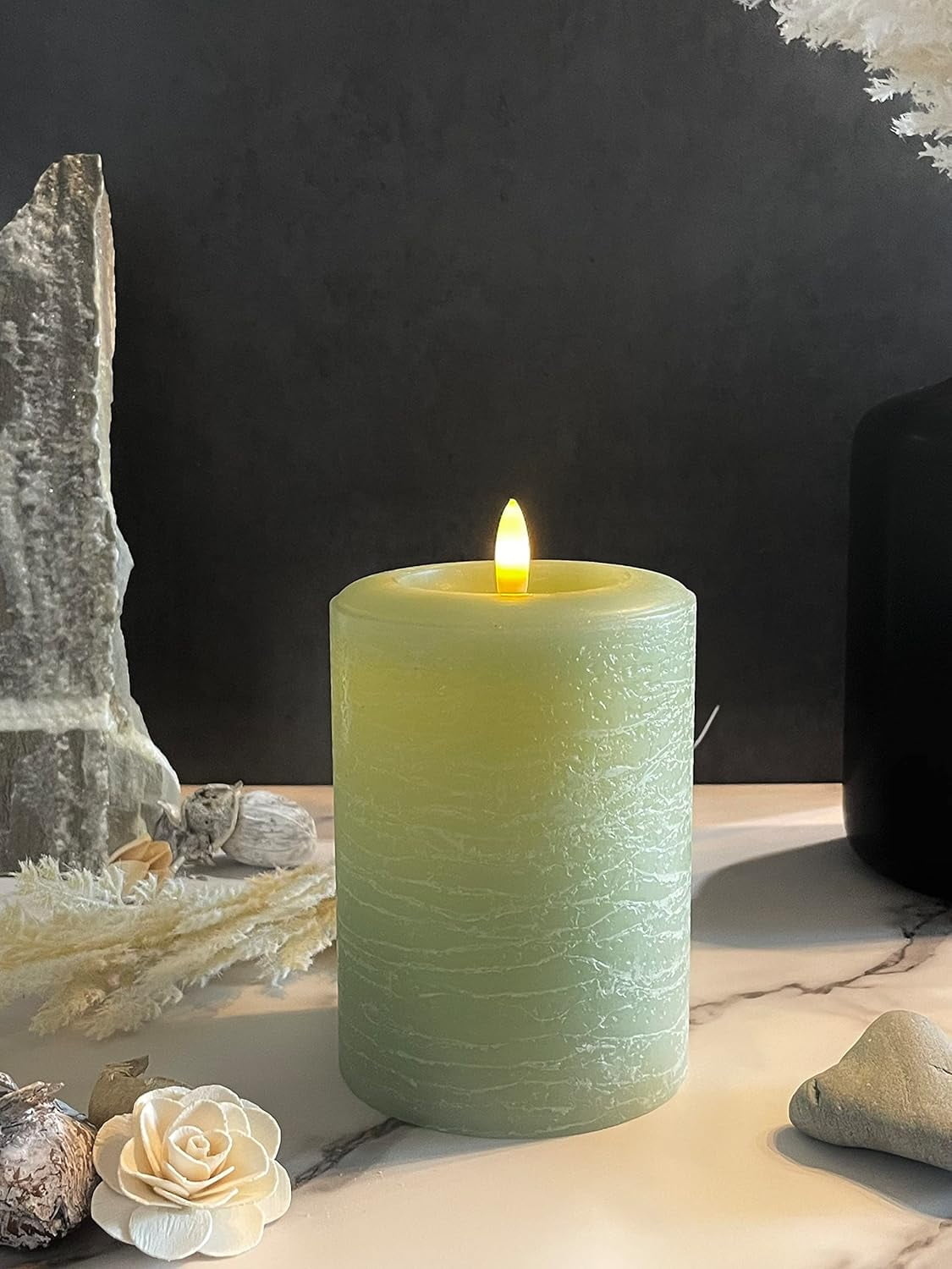 LumiPur Natural Glow Flameless Candle, Flickering LED Candle with ...