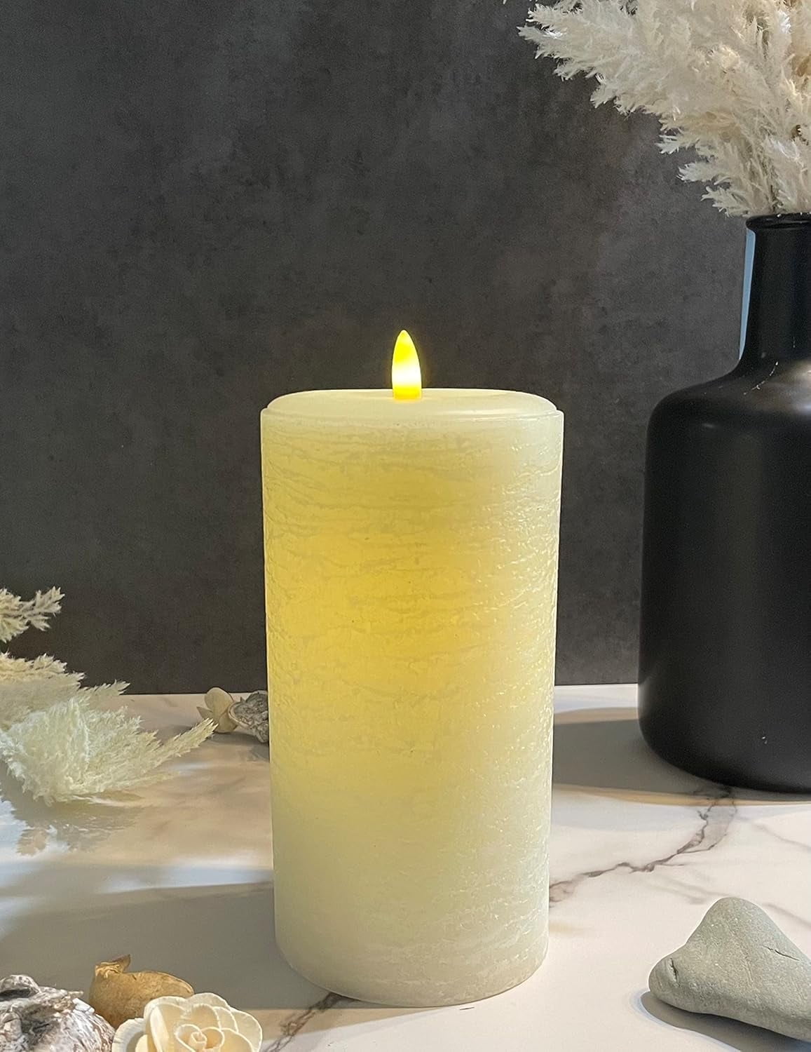LumiPur Signature Natural Glow Flickering Flameless LED Wax Pillar ...