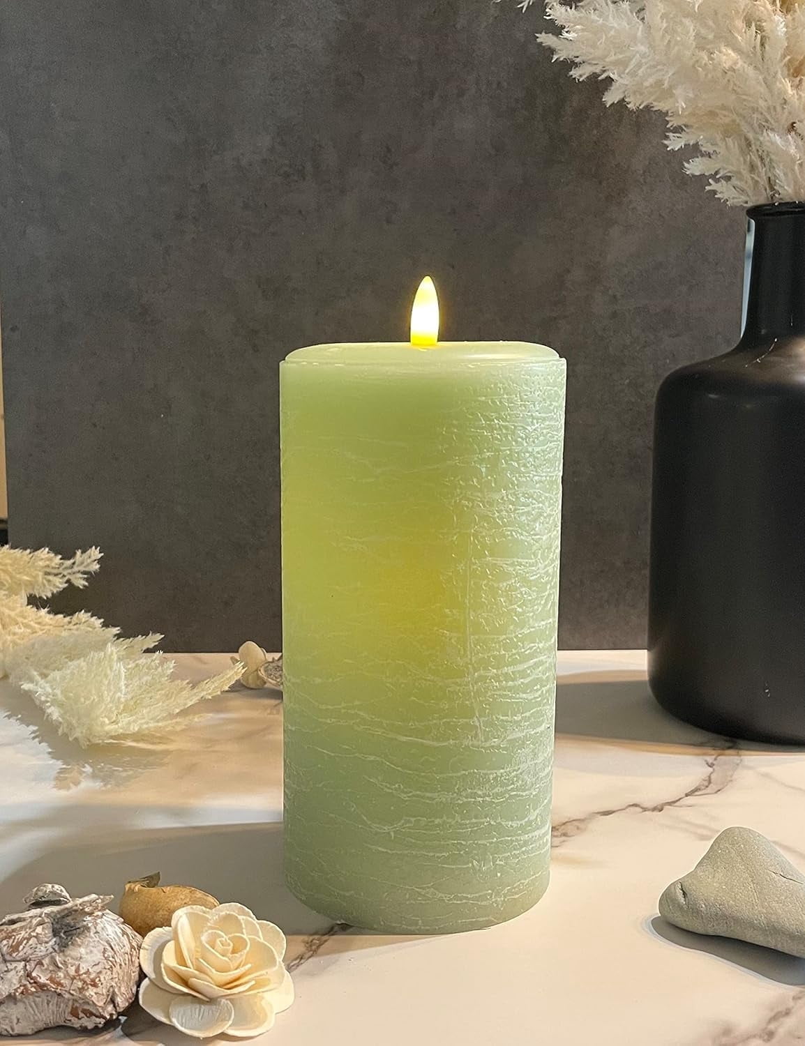 LumiPur Signature Natural Glow Flickering Flameless LED Wax Pillar ...