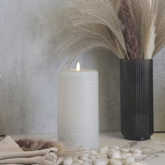 LumiPur Signature Natural Glow Flickering Flameless LED Wax Pillar ...