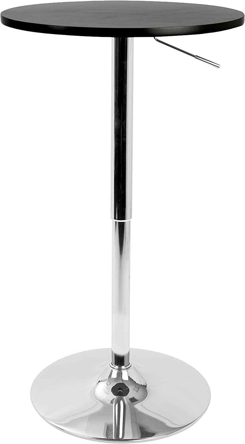 LumiSource Adjustable Bar Table, Bar Height Dining Table, Round Bar ...