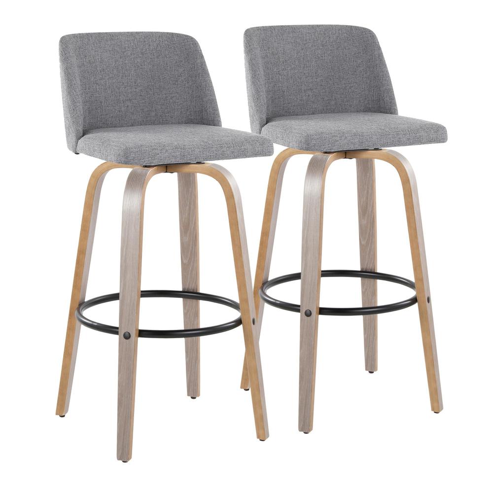 LumiSource Black Toriano 30" Fixed-Height Barstool - Set of 2 - Walmart.com