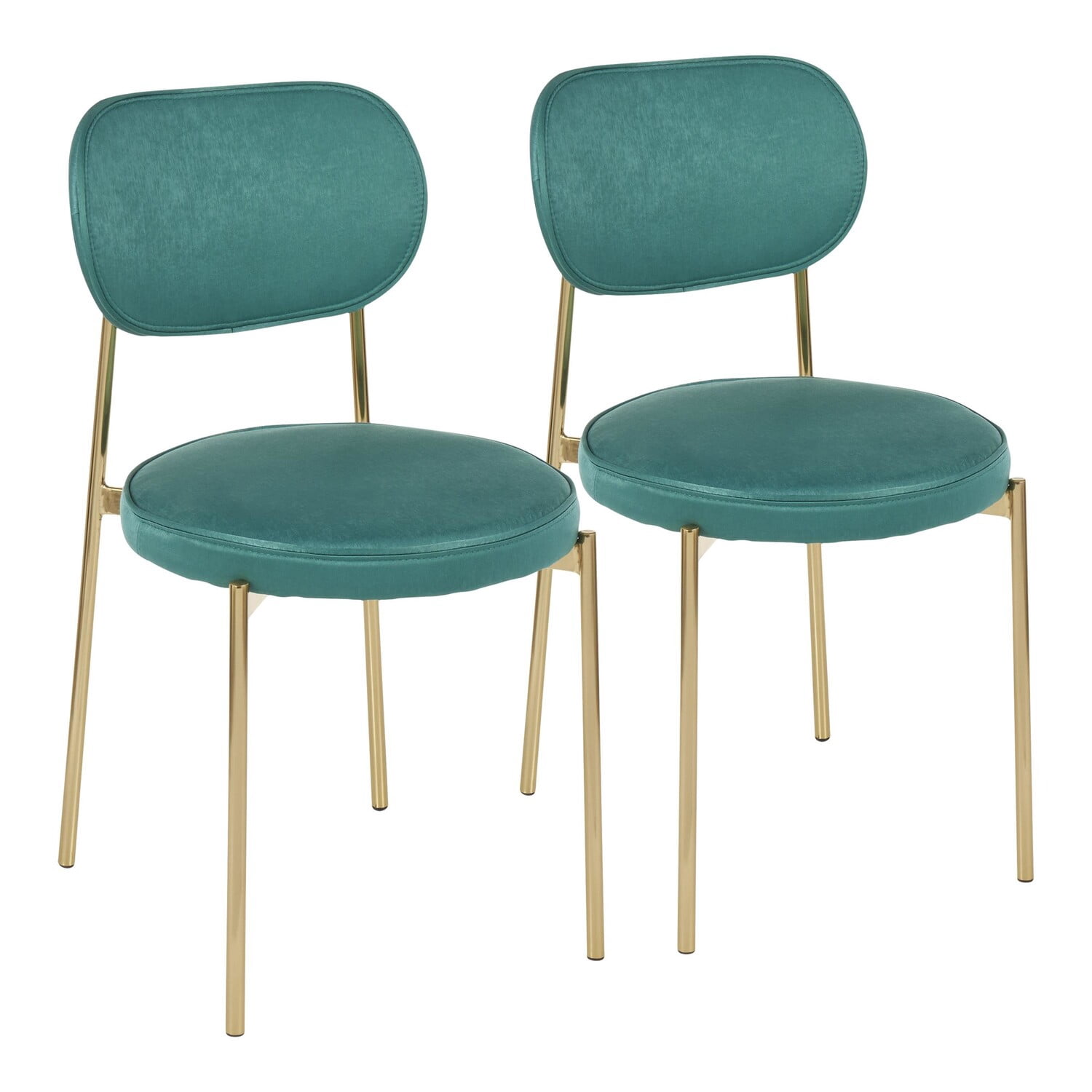 Lumisource Chloe Contemporary/Glam Dining Chair in Gold Metal and Green ...