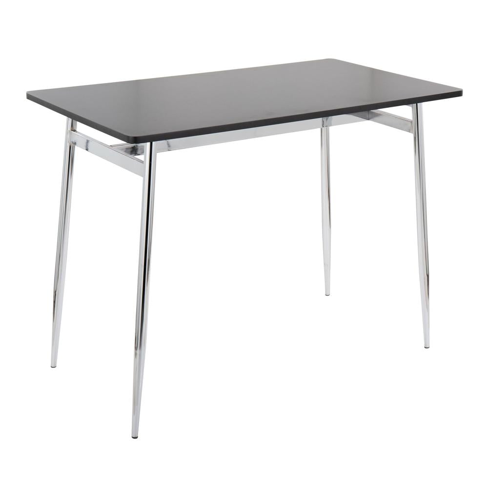 LumiSource Chrome Metal, Black Wood Marcel Counter Table - Walmart.com