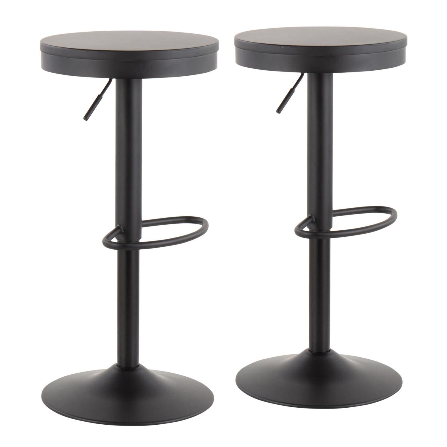 LumiSource Dakota Bar Stools, Black, Set Of 2 Stools - Walmart.com