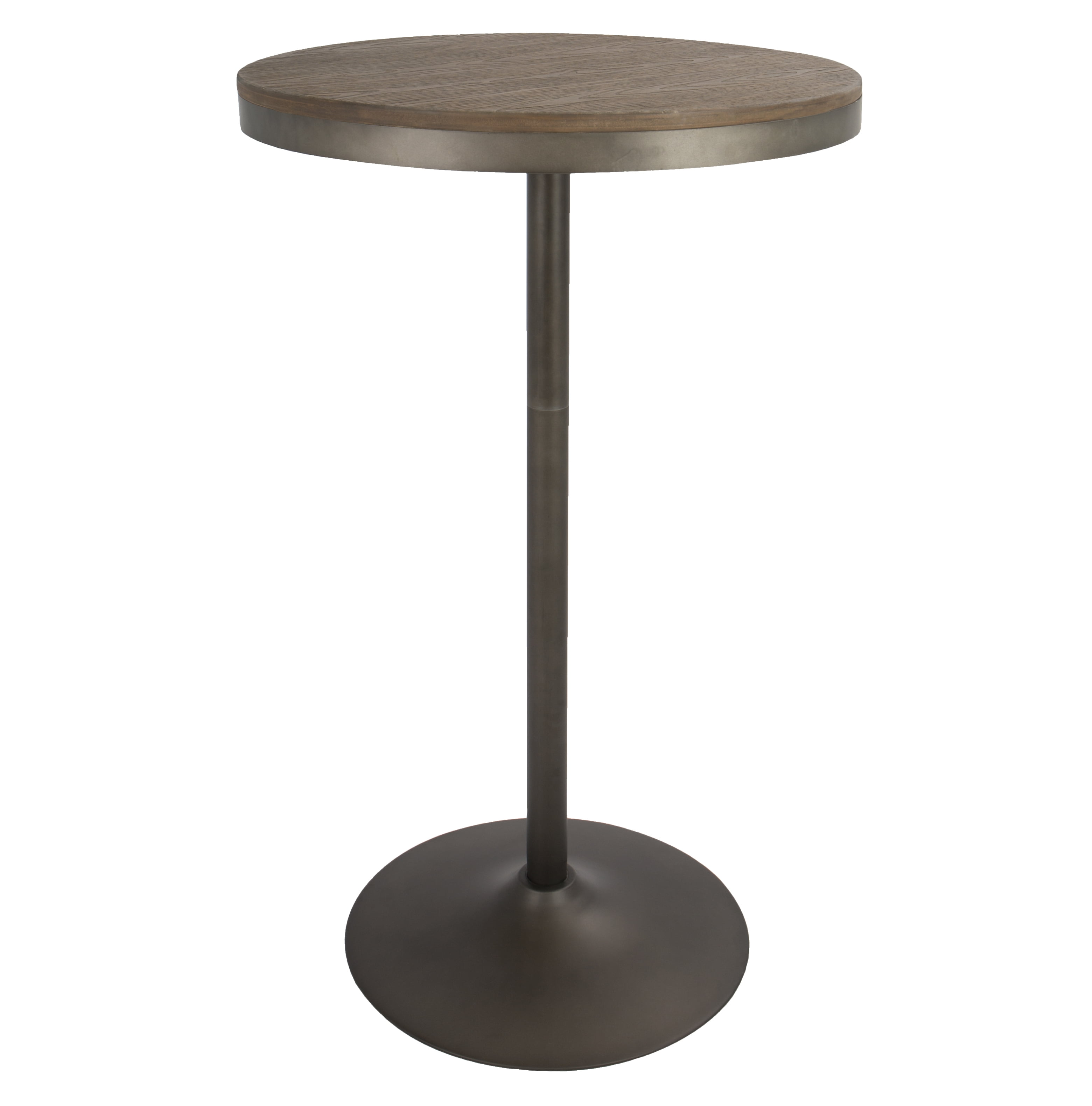 LumiSource Dakota Bar Table - Industrial Adjustable Pub/Dinette Table ...