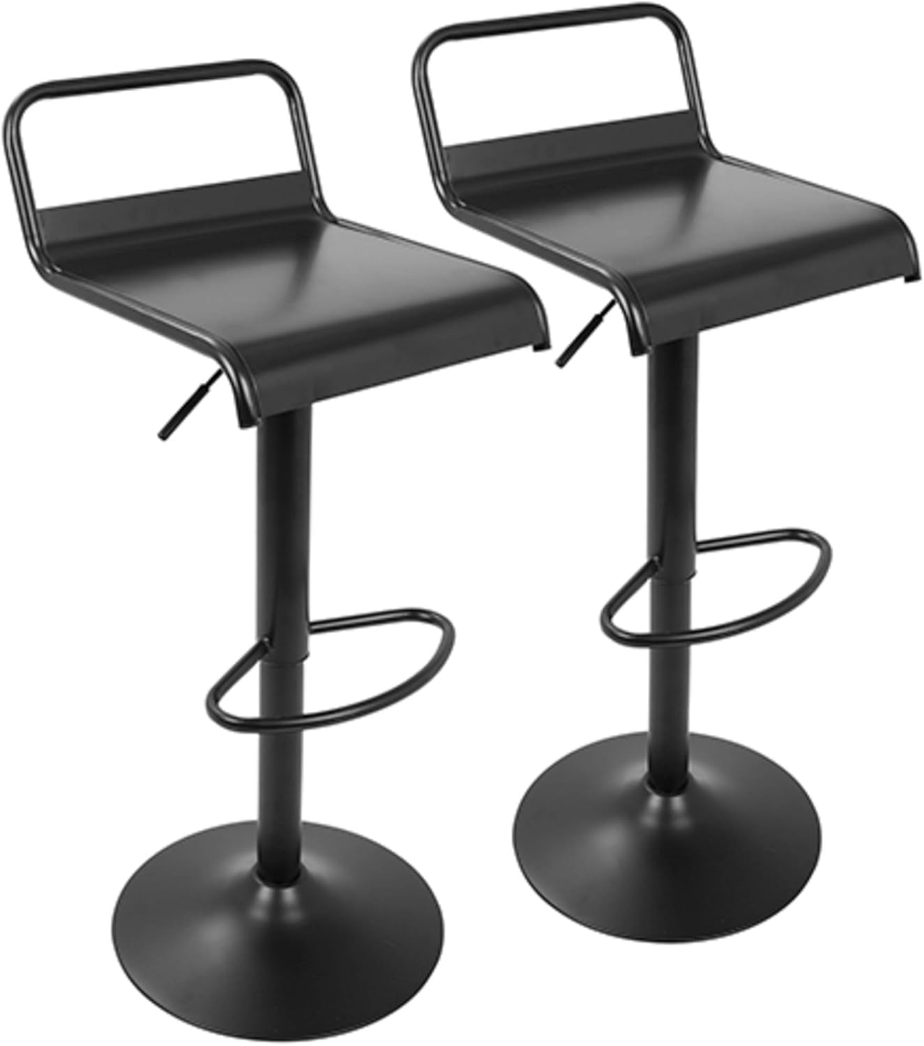 LumiSource Emery Adjustable Bar Stool, Black Bar Stools, Bar Chairs ...