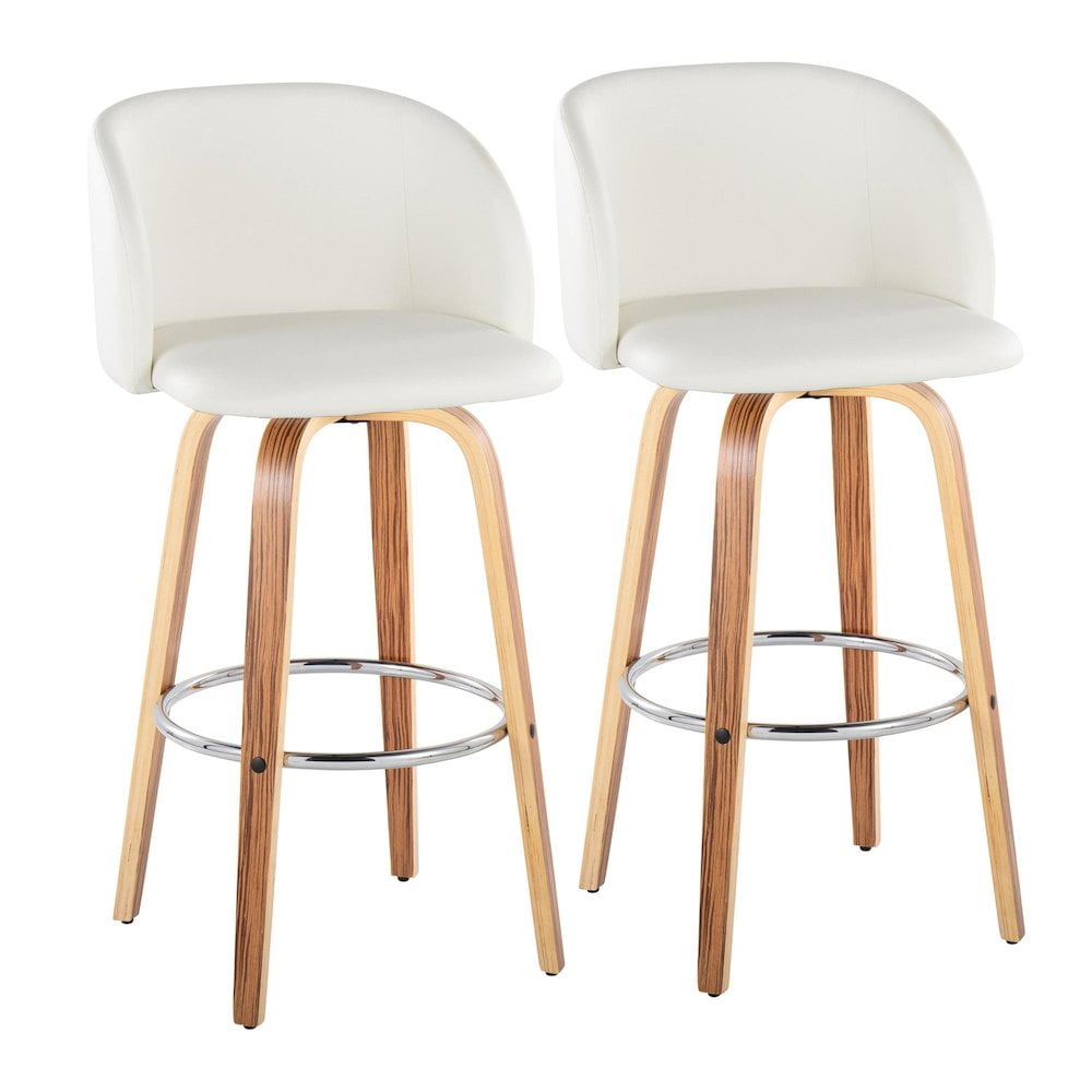 LumiSource Fran 29" Fixed-Height Barstool - Set of 2 - Walmart.com