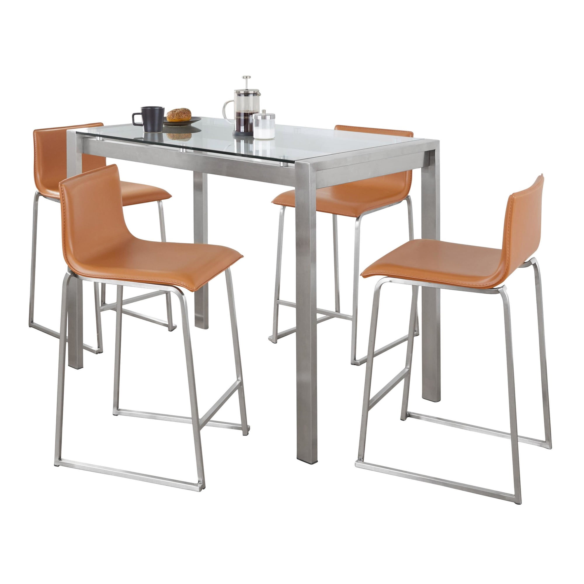 Fuji-Mara Upholstered Counter Height Dining Set - 5 Piece, High Top ...