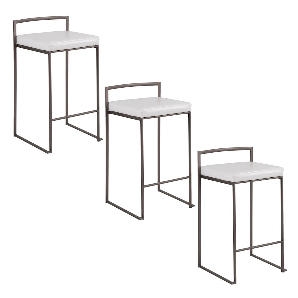 LumiSource Fuji Stacker 26" Fixed-Height Counter Stool - Set of 3 ...