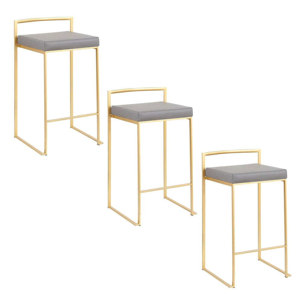 LumiSource Fuji Stacker 26" Fixed-Height Counter Stool - Set of 3 ...
