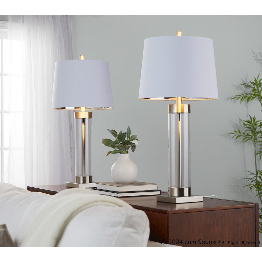 LumiSource Glacier 30" Glass Table Lamp - Set of 2 - Walmart.com