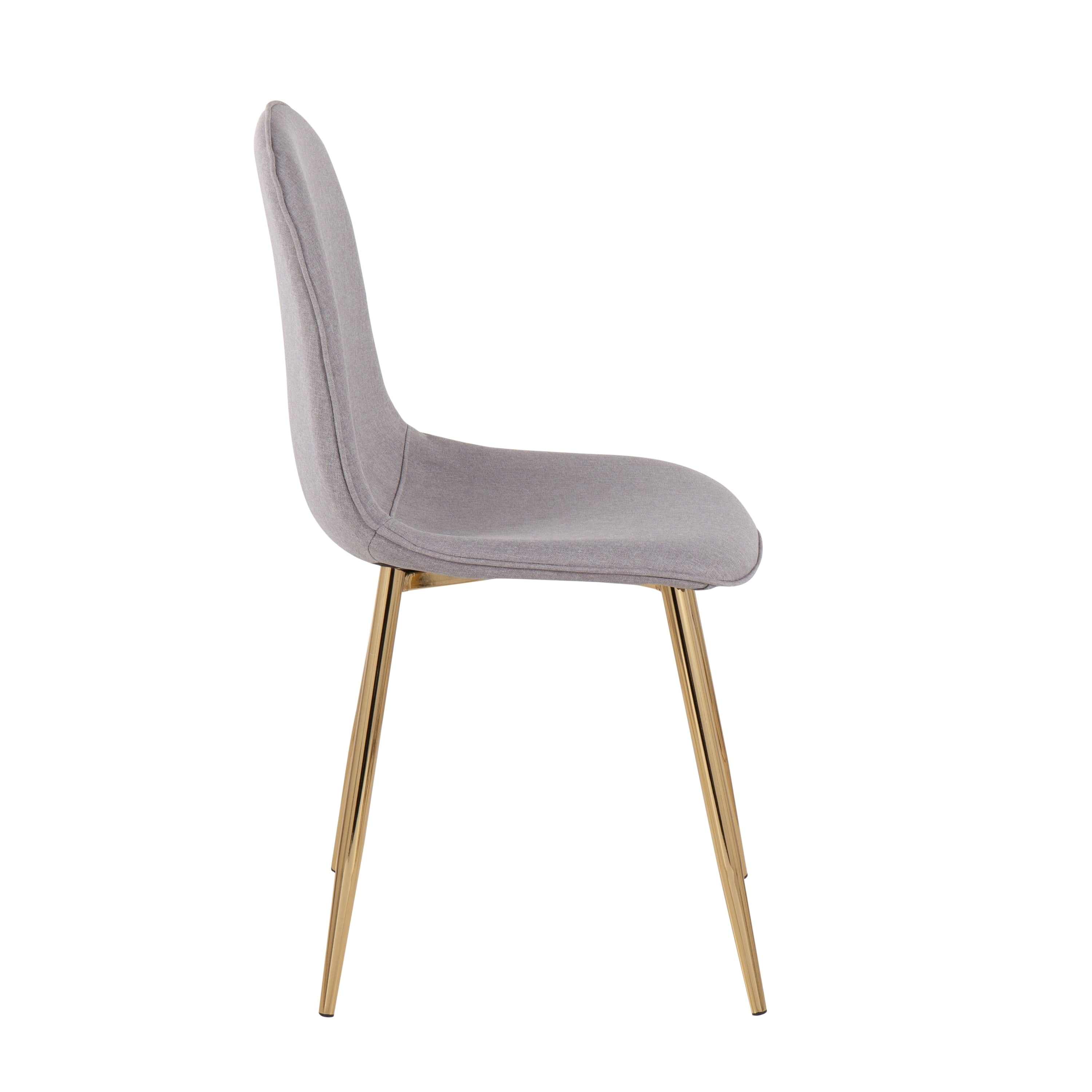 LumiSource Gold Steel, Light Grey Fabric Pebble Chair - Set of 2 ...