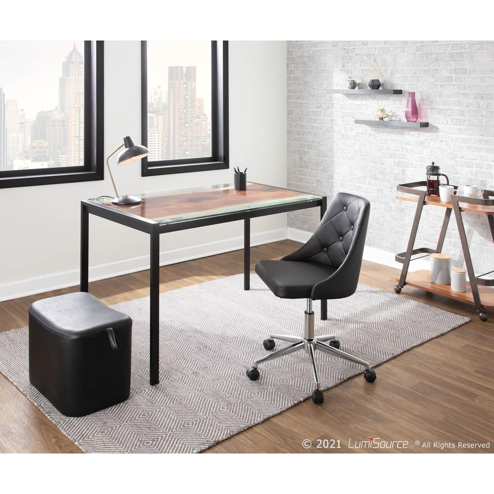 Marche Contemporary Adjustable Office Chair with Swivel in Grey Faux ...