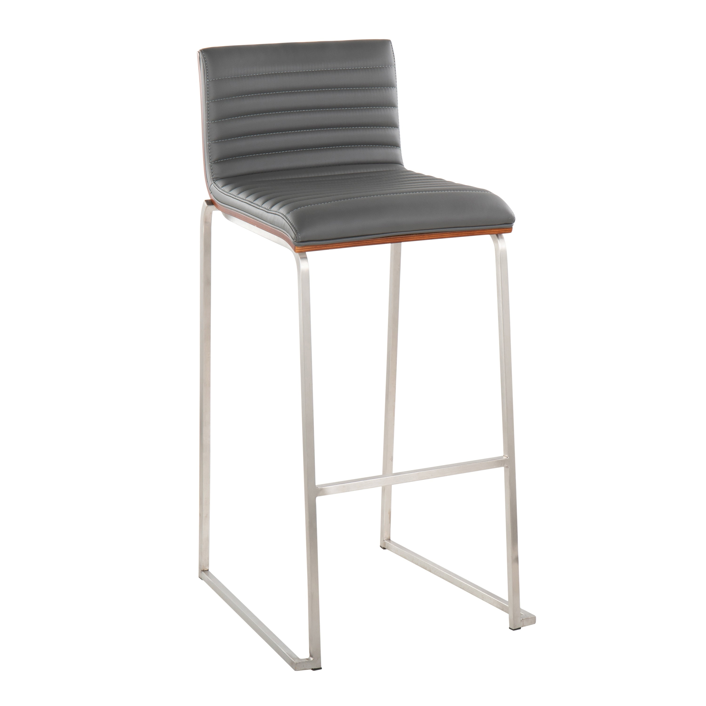 LumiSource Grey Mason Mara 30" Fixed-Height Barstool - Set of 2 ...