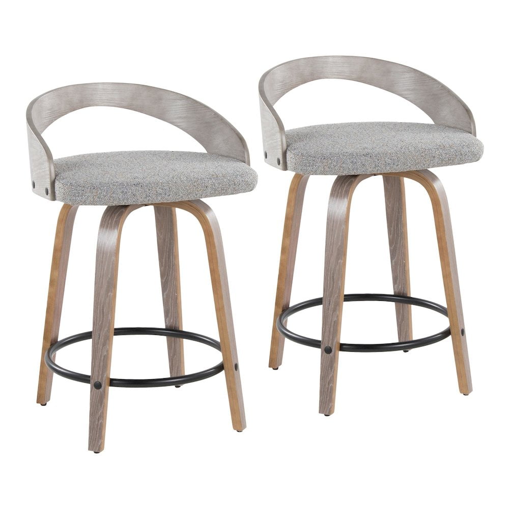 LumiSource Grotto 24" Fixed-Height Counter Stool - Set of 2 - Walmart.com