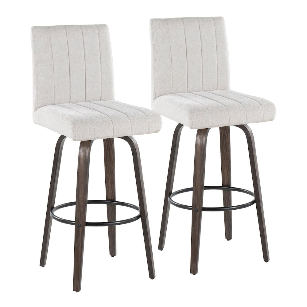 LumiSource Hank 30" Fixed-Height Barstool - Set of 2 - Walmart.com