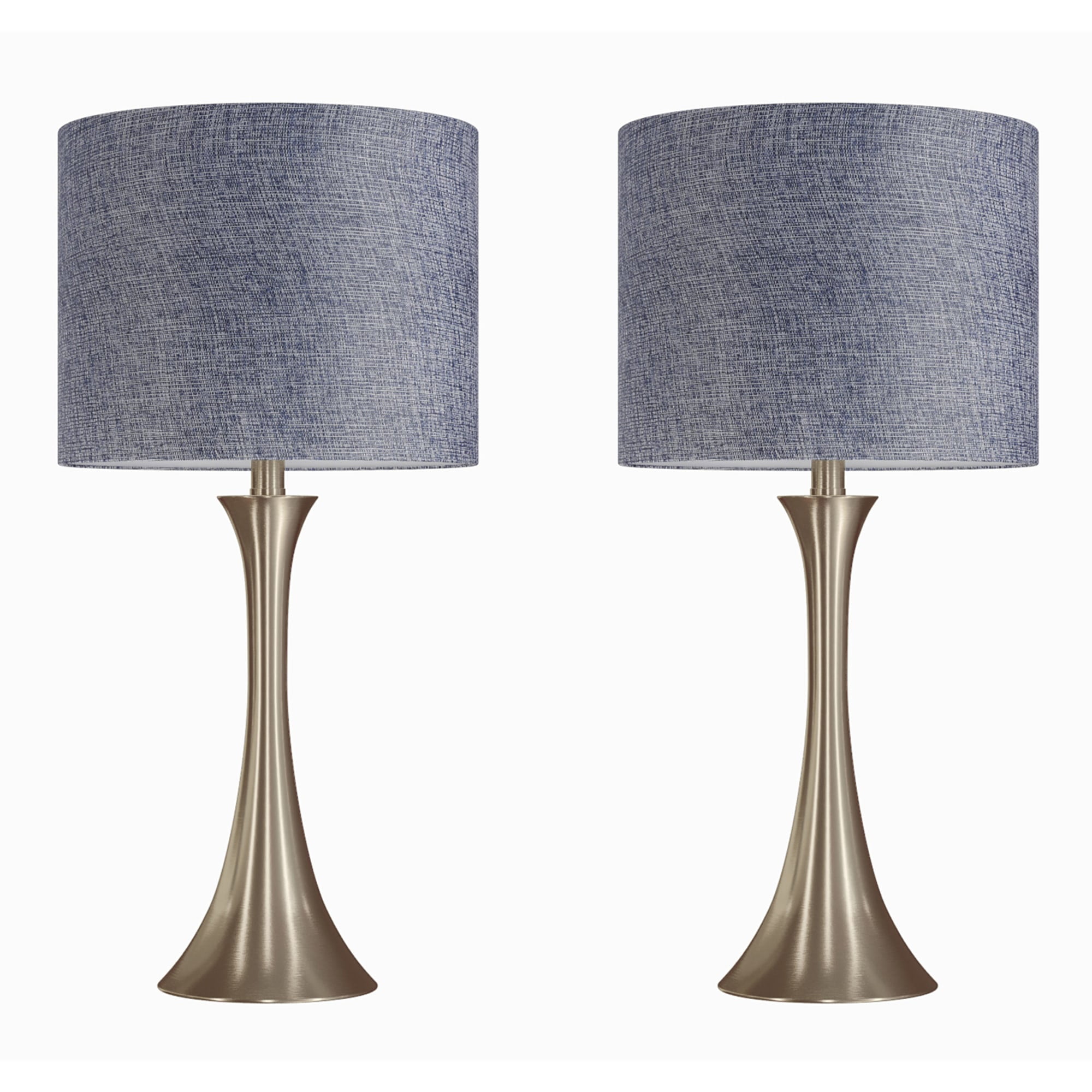 LumiSource Lenuxe Contemporary Table Lamps, 24-1/4"H, Gold Base/Blue ...