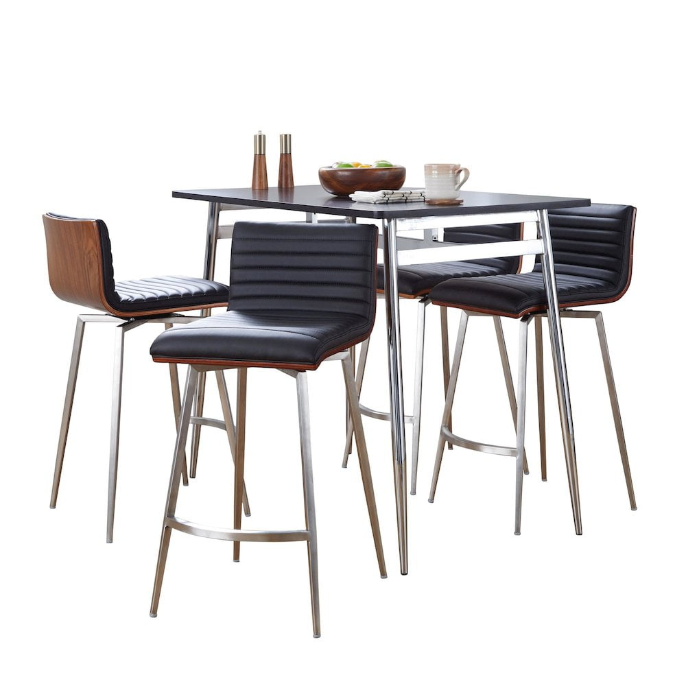 LumiSource Marcel-Mason Swivel Counter Height Dining Set - 5 Piece ...