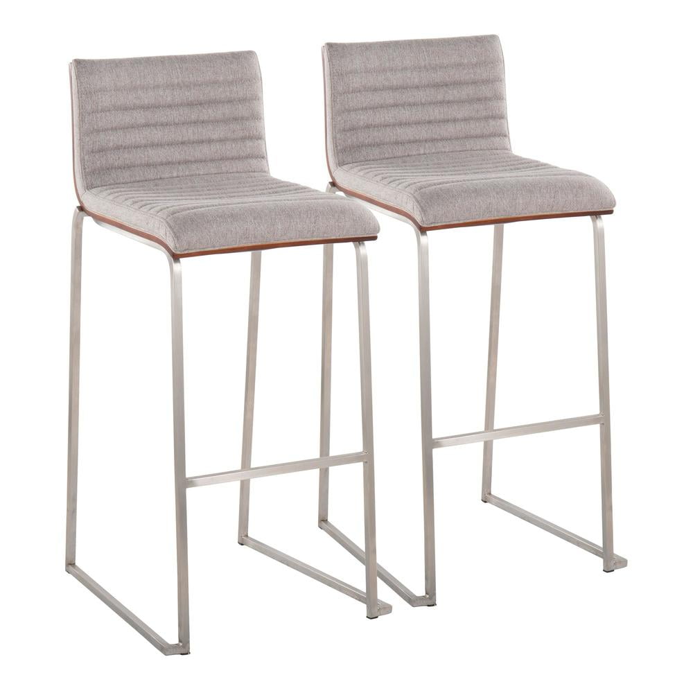 LumiSource Mason Mara 30" Fixed-Height Barstool - Set of 2 - Walmart.com