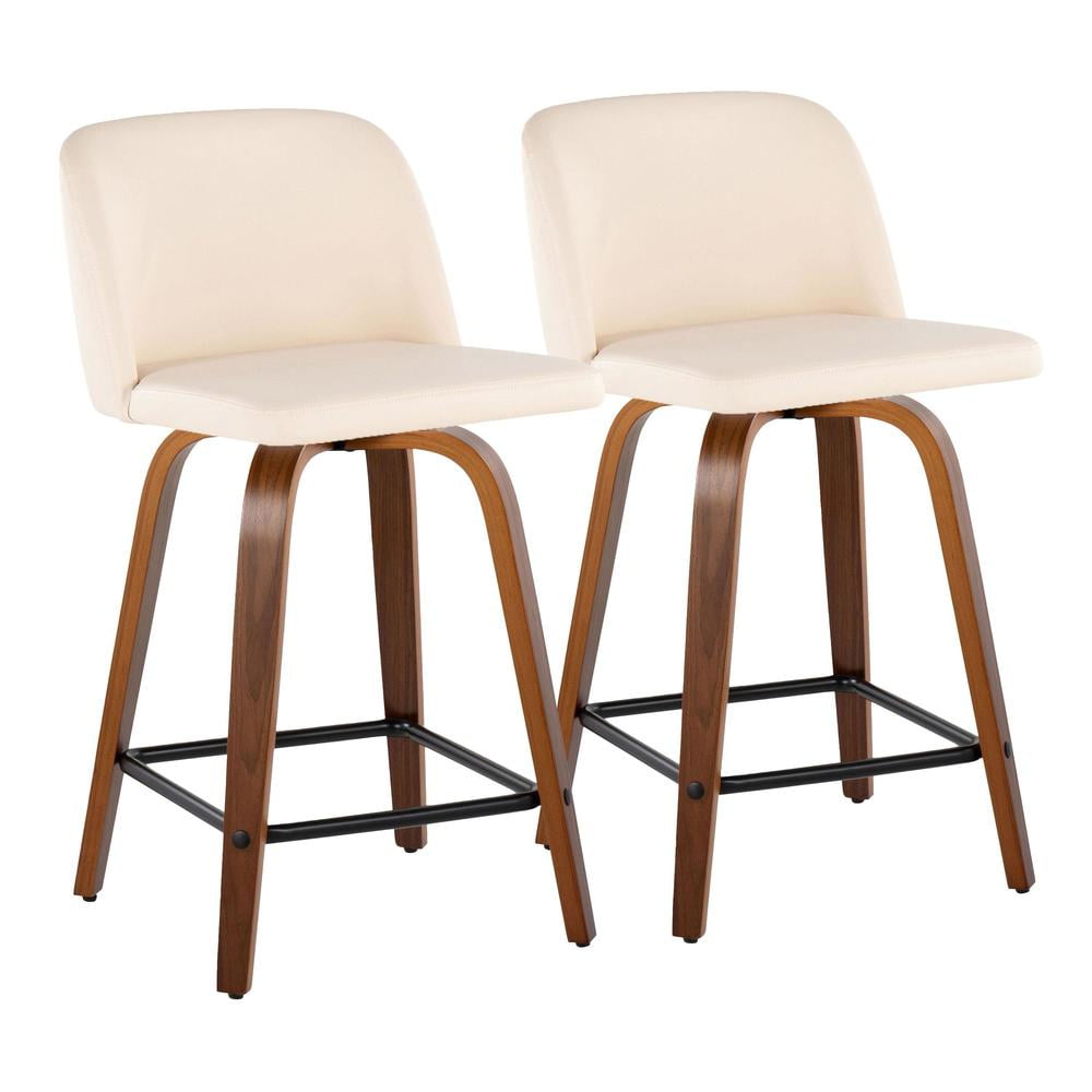 LumiSource Multi Toriano 24" Fixed Height Counter Stool - Set of 2 ...