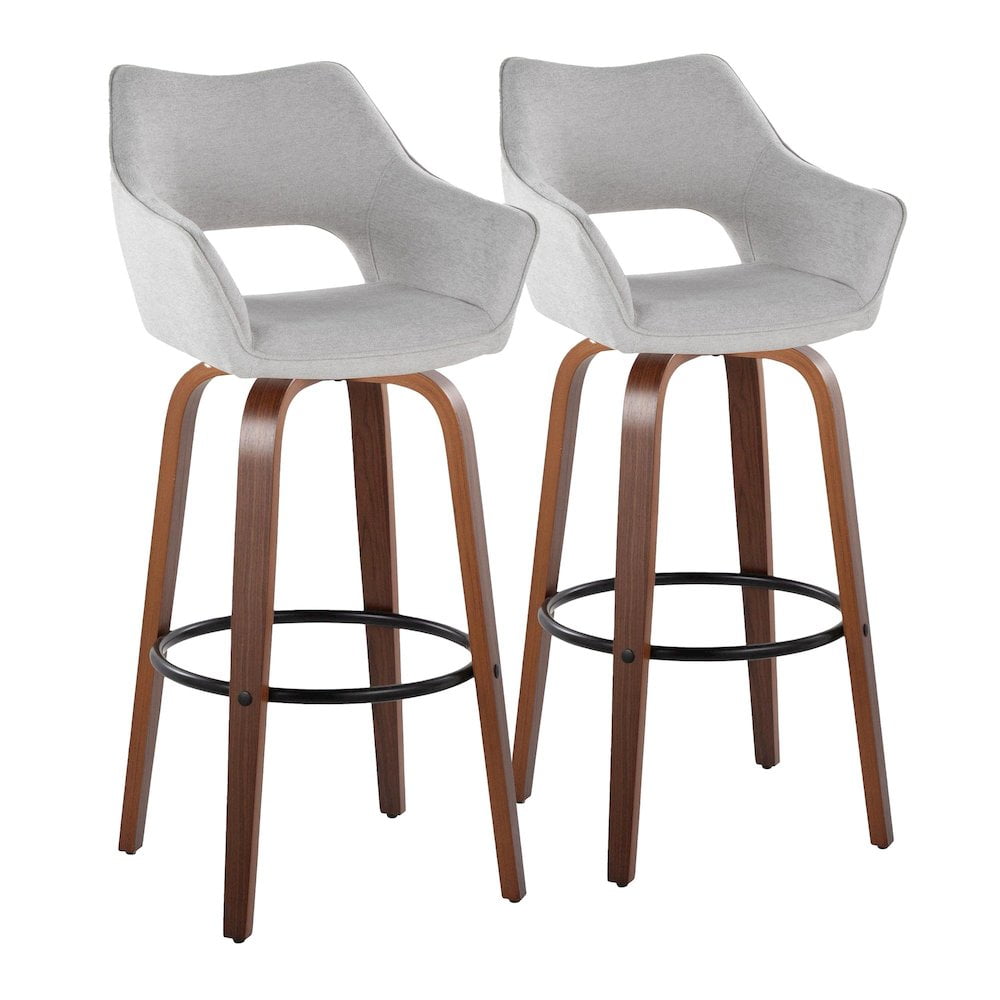 Mustang 30" Fixed-Height Barstool Set of 2, Bar Stools Swivel, Bar ...