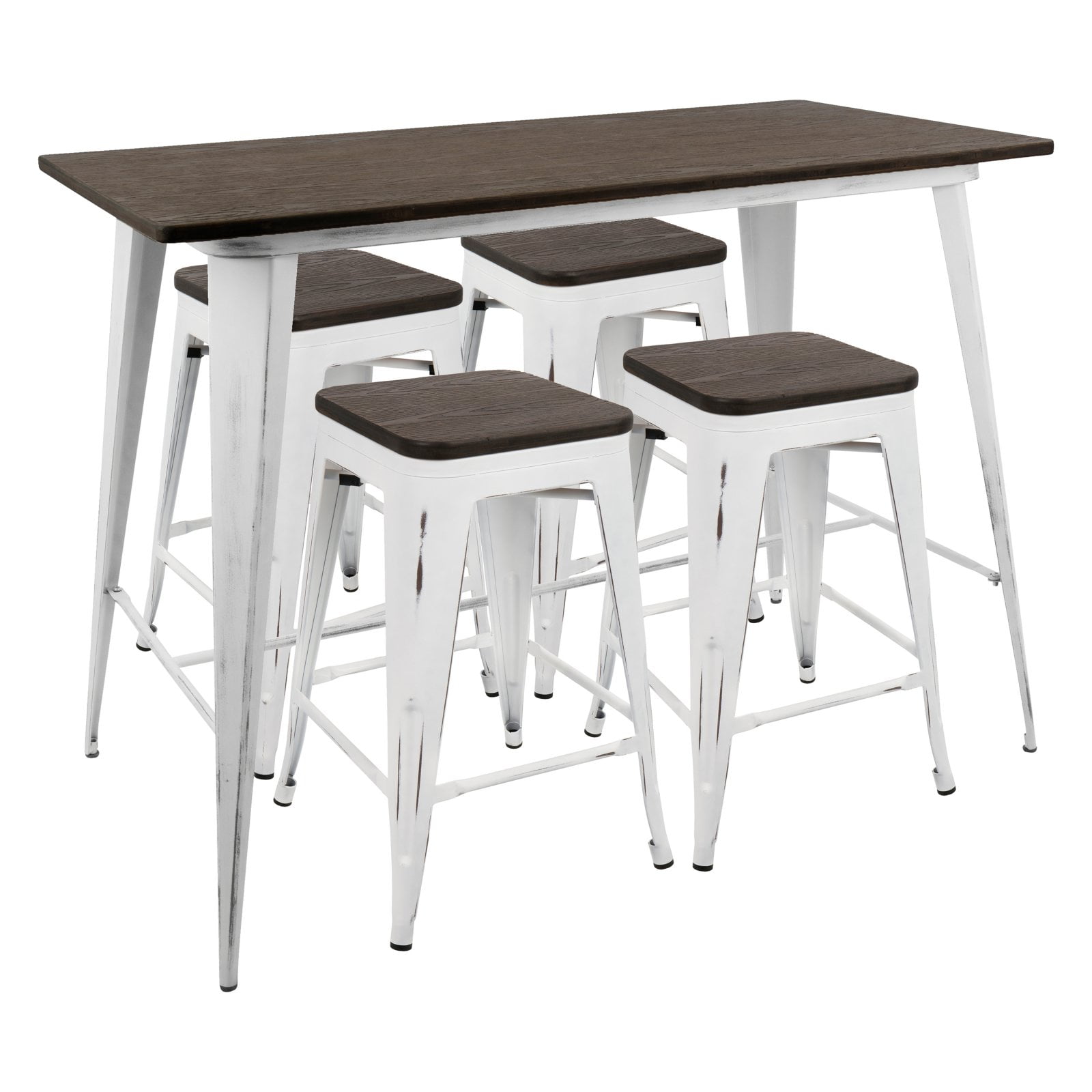 LumiSource Oregon 5 Piece Counter Dining Table Set - Walmart.com