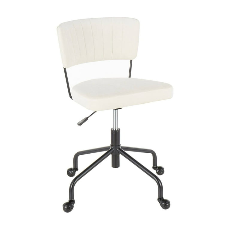 LumiSource Tania Mid Back Task Chair Black Cream Walmart