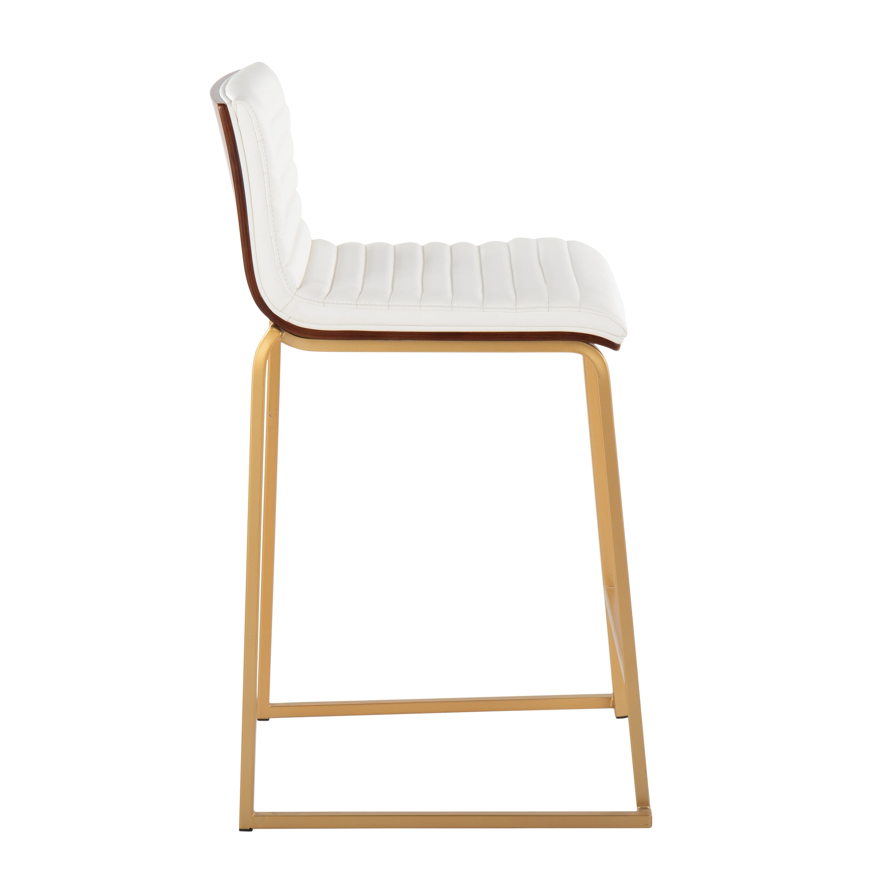 LumiSource White Mason Mara 26" Fixed-Height Counter Stool - Set of 2 ...