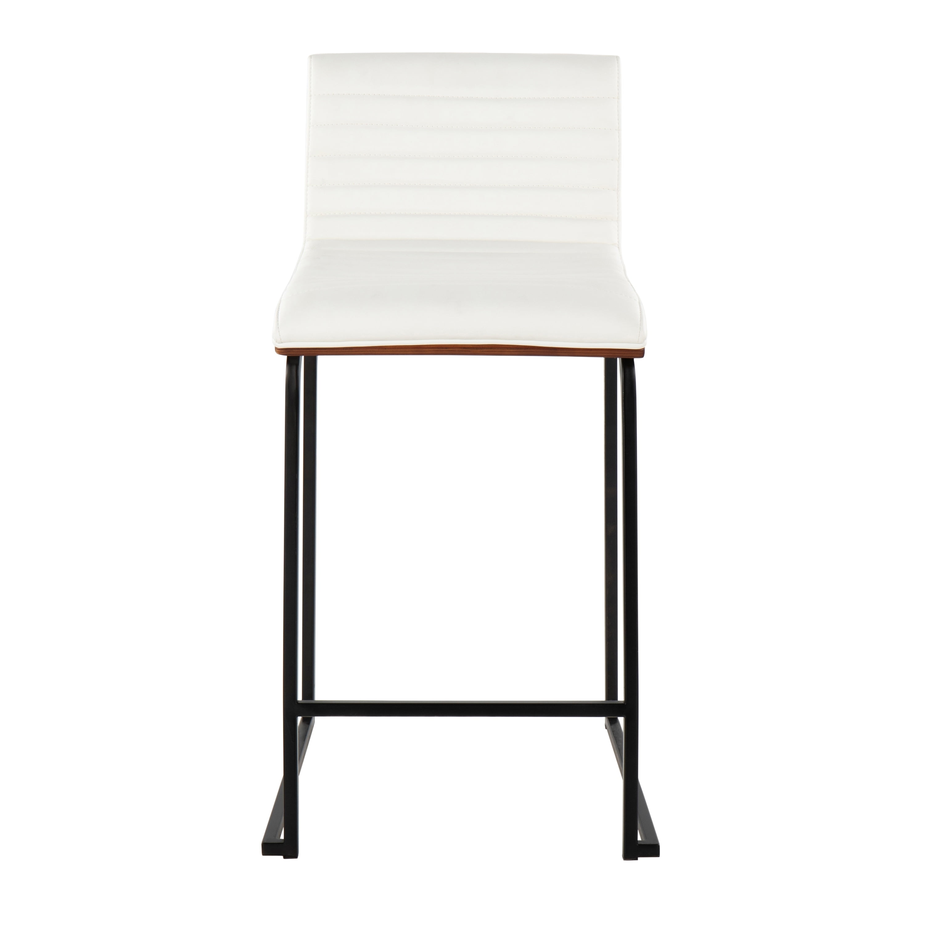 LumiSource White Mason Mara 26" Fixed-Height Counter Stool - Set of 2 ...