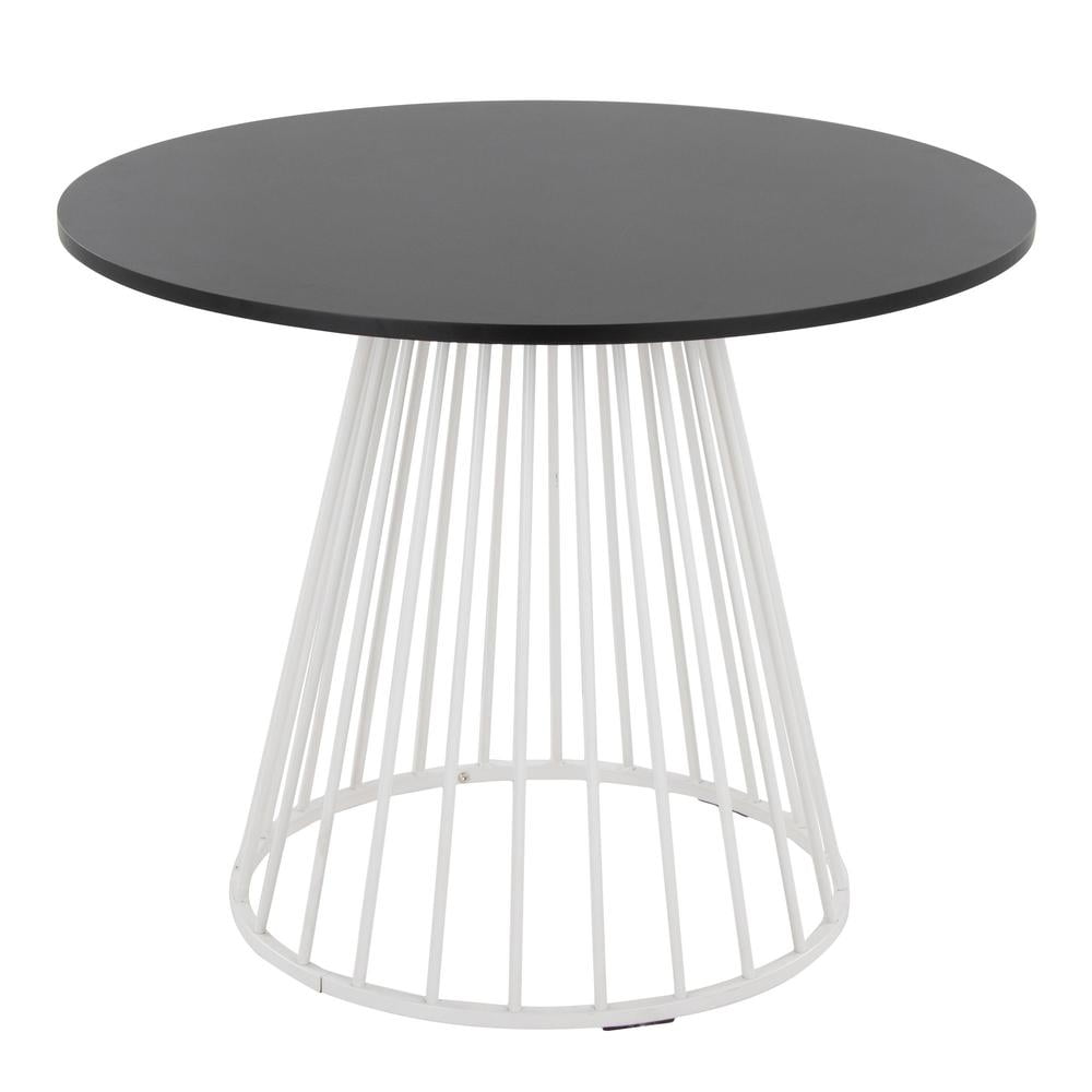 LumiSource White Metal, Black MDF Canary Cosmo Dining Table - Walmart.com