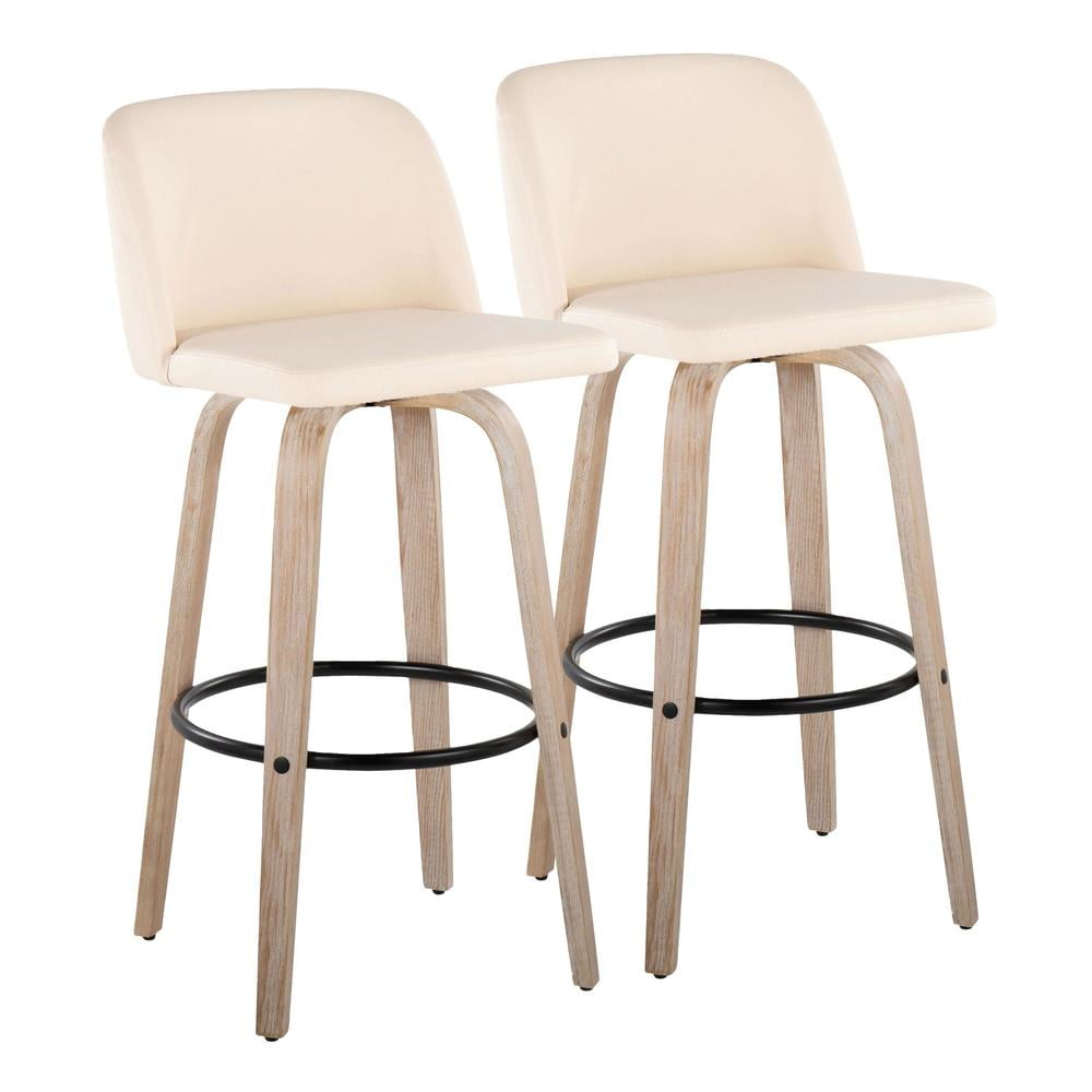 LumiSource White Toriano 26" Fixed Height Counter Stool - Set of 2 ...