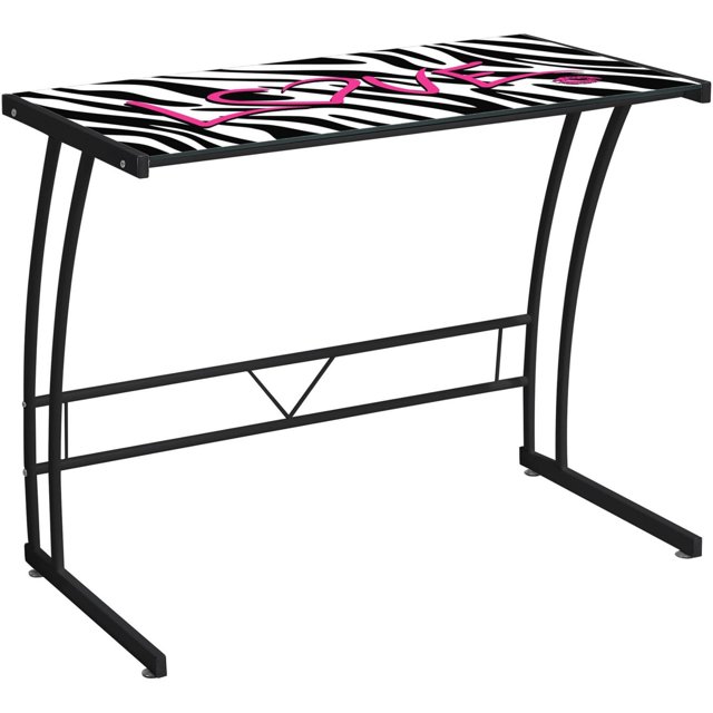 LumiSource Zebra Love Sigma Desk, Black - Walmart.com
