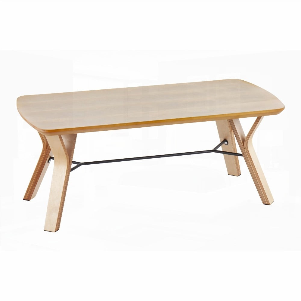 LumiSource's Folia Coffee Table in Natural Wood, Mid-Century Modern ...