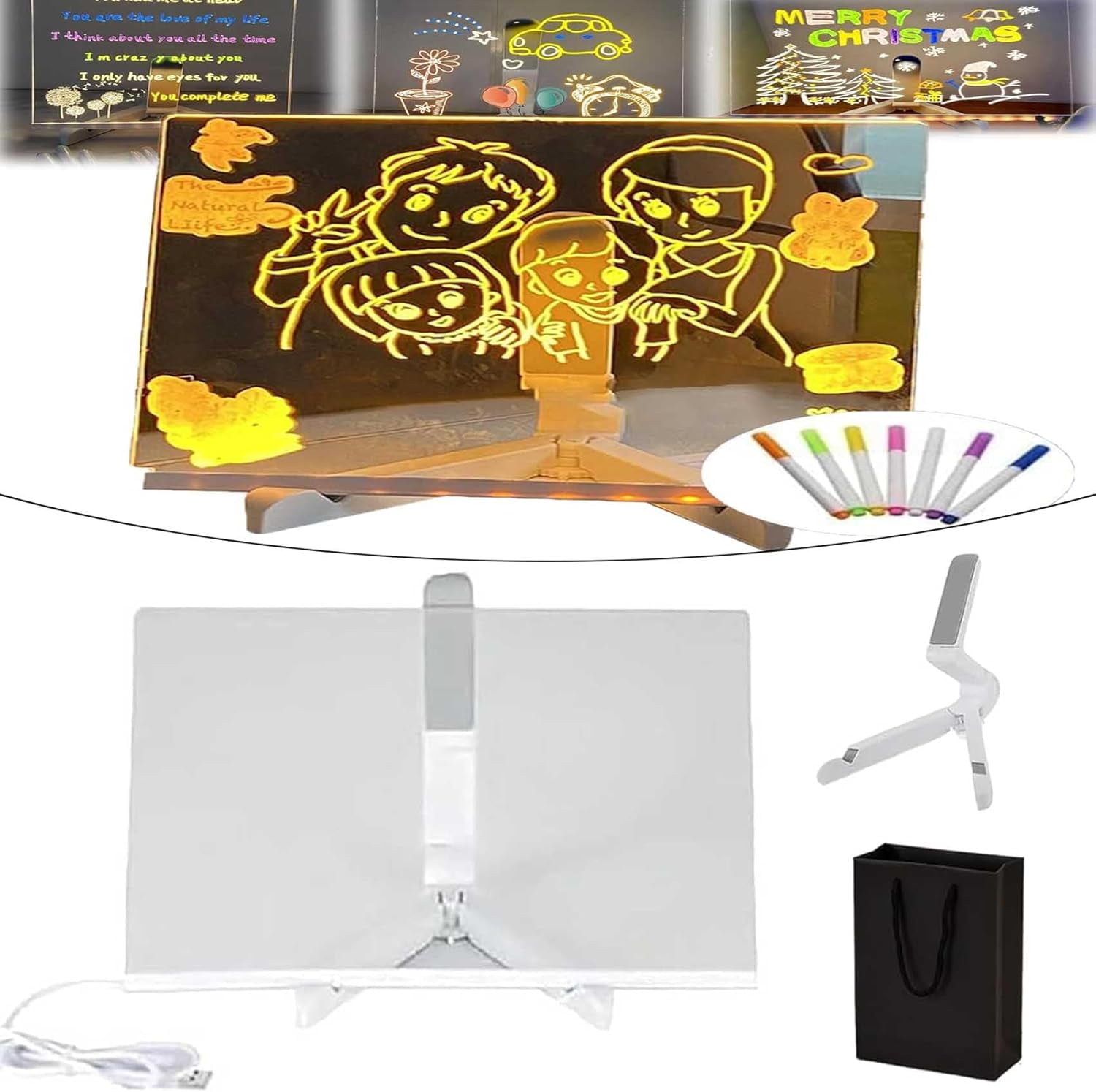 Lumiboard LED Drawing Board, LED Note Board with Colors, Light up ...