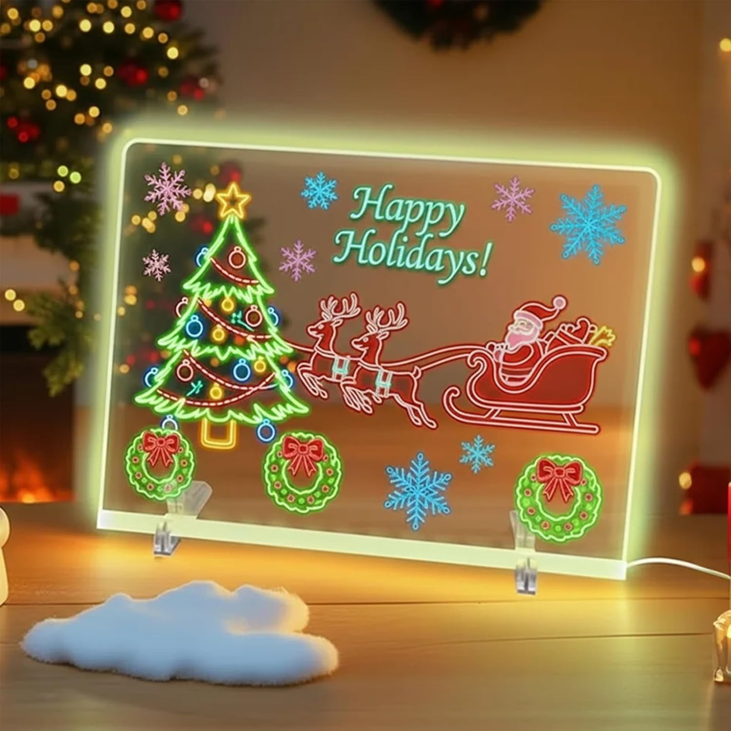 Lumiboard Led Drawing Board 13.7" x 10", Acrylic Dry Erase Board with 4 ...