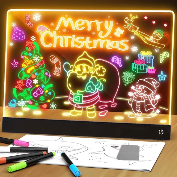 Lumiboard Led Drawing Board with 7 Color Pens, Rechargeable Light Up ...