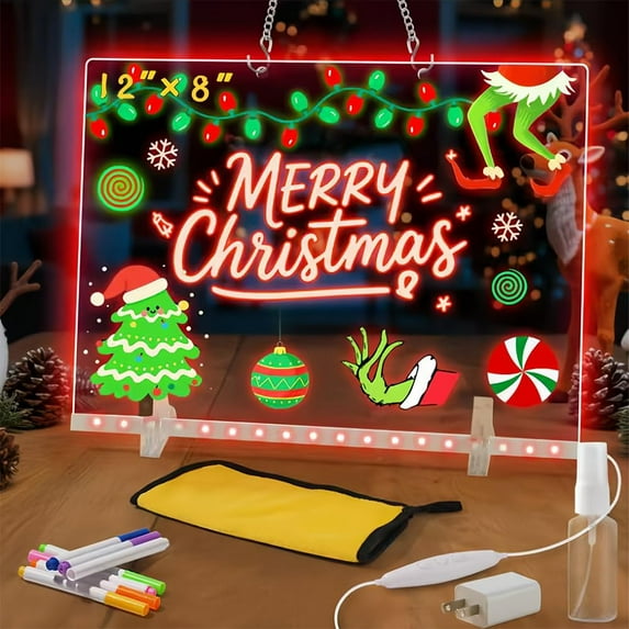 Lumiboard Led Drawing Board with 7 Colors,12"X8" Acrylic Dry Erase ...