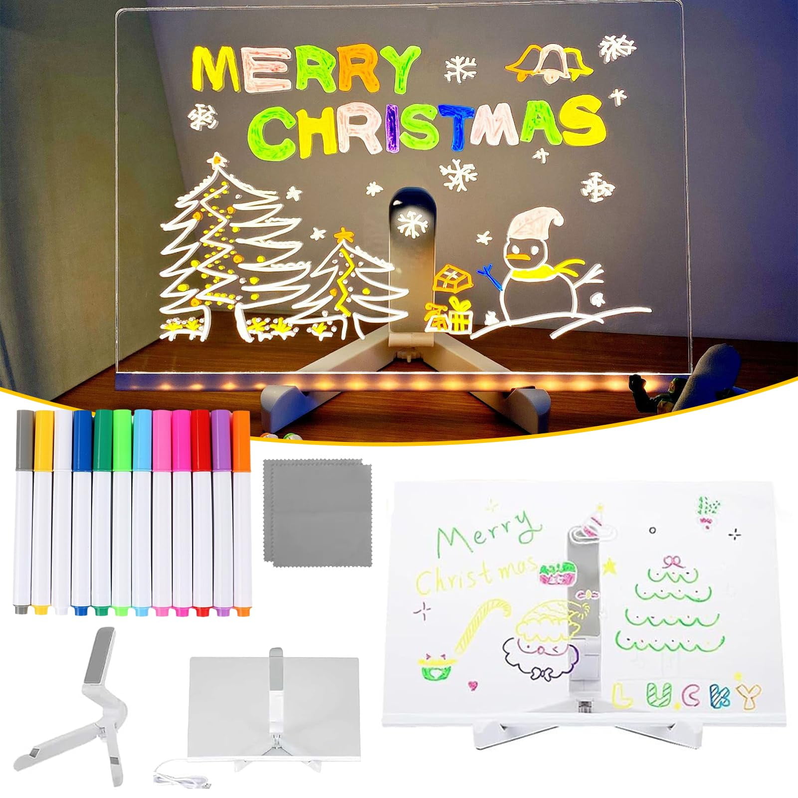 Lumiboard Led Drawing Board, Cosmody Led Board - with 12 Color Pens / 3 ...