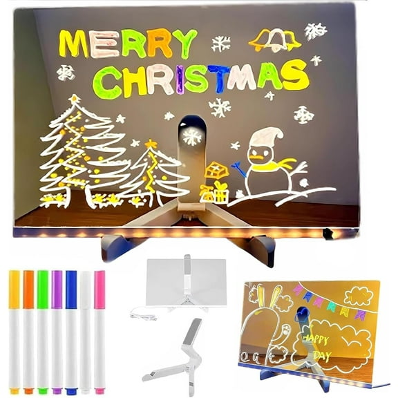 LED Note Board with 7 Colors Pen, Glowing Acrylic Message Marker Board ...