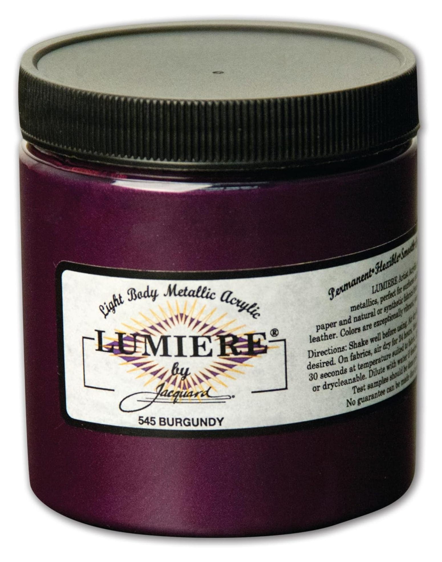 Lumiere 8oz Fabric Paint Burgundy - Metallic Paint for Fabric, Leather ...