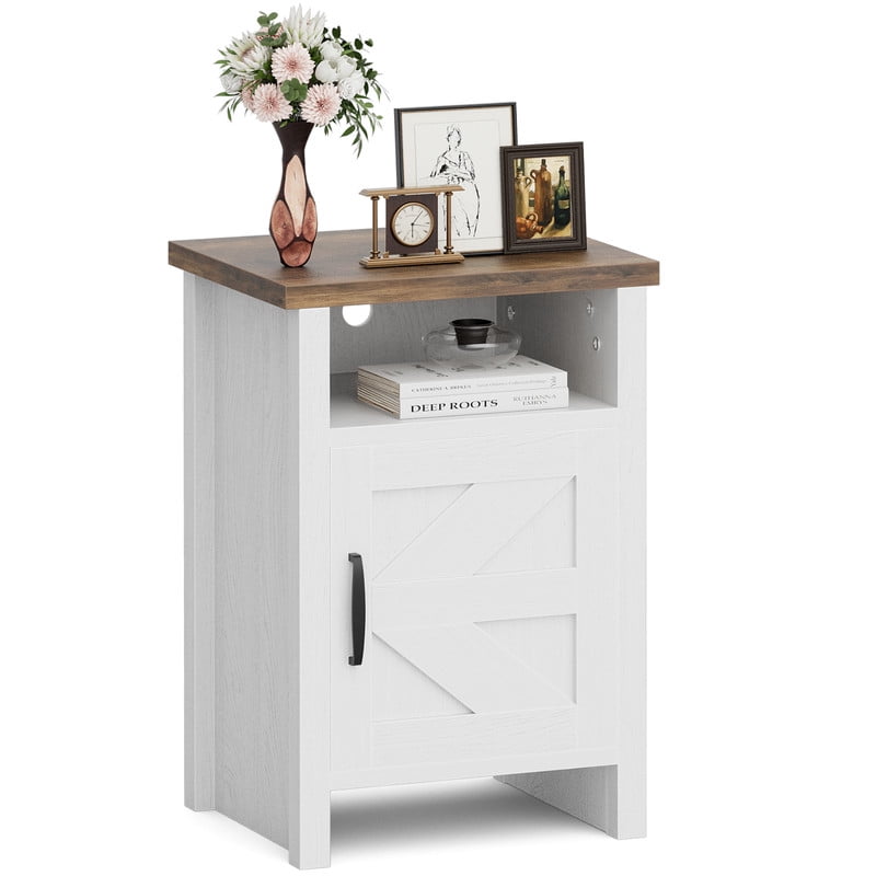 Lumihaven 1 Piece Farmhouse Nightstands, Wood End Tables with Storage ...