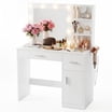 Homall Vanity Desk with Mirror, Power Outlet & LED Lights, Makeup ...