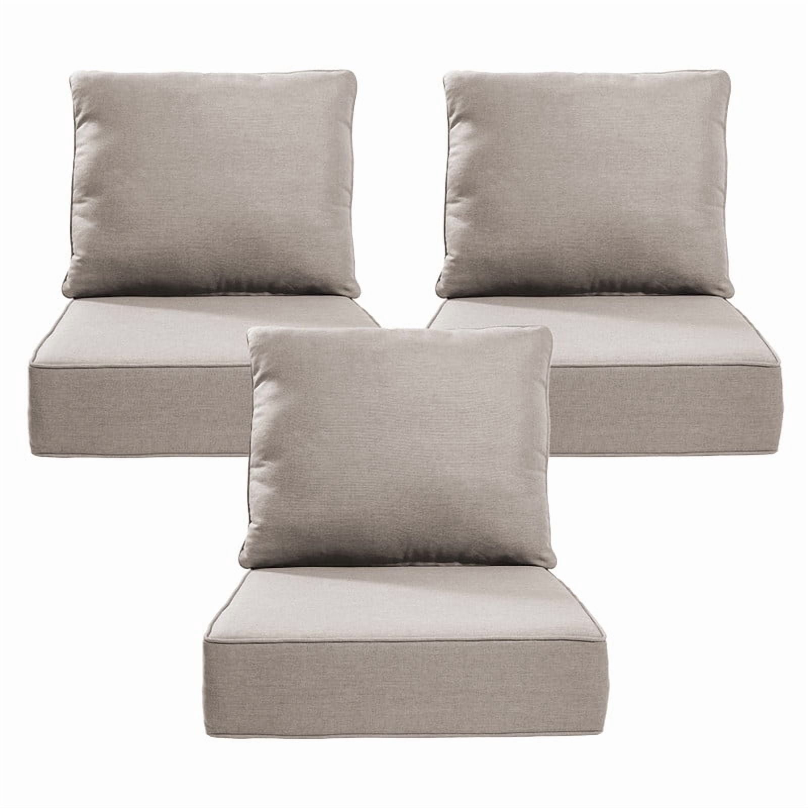 24" x 22" x 6" Outdoor Seat and Back Cushion, Pack of 3, Replacement ...