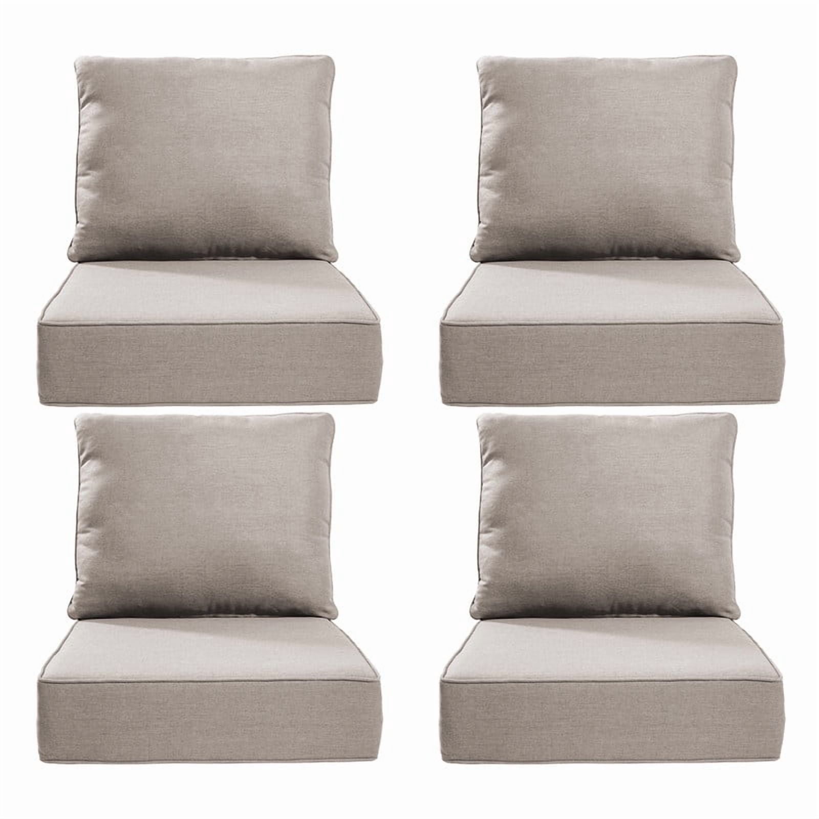 24" x 22" x 6" Outdoor Seat and Back Cushion, Pack of 4, Replacement ...