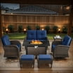 Ovios 10 Piece Outdoor Patio Furniture Set All-Weather Wicker Rattan ...