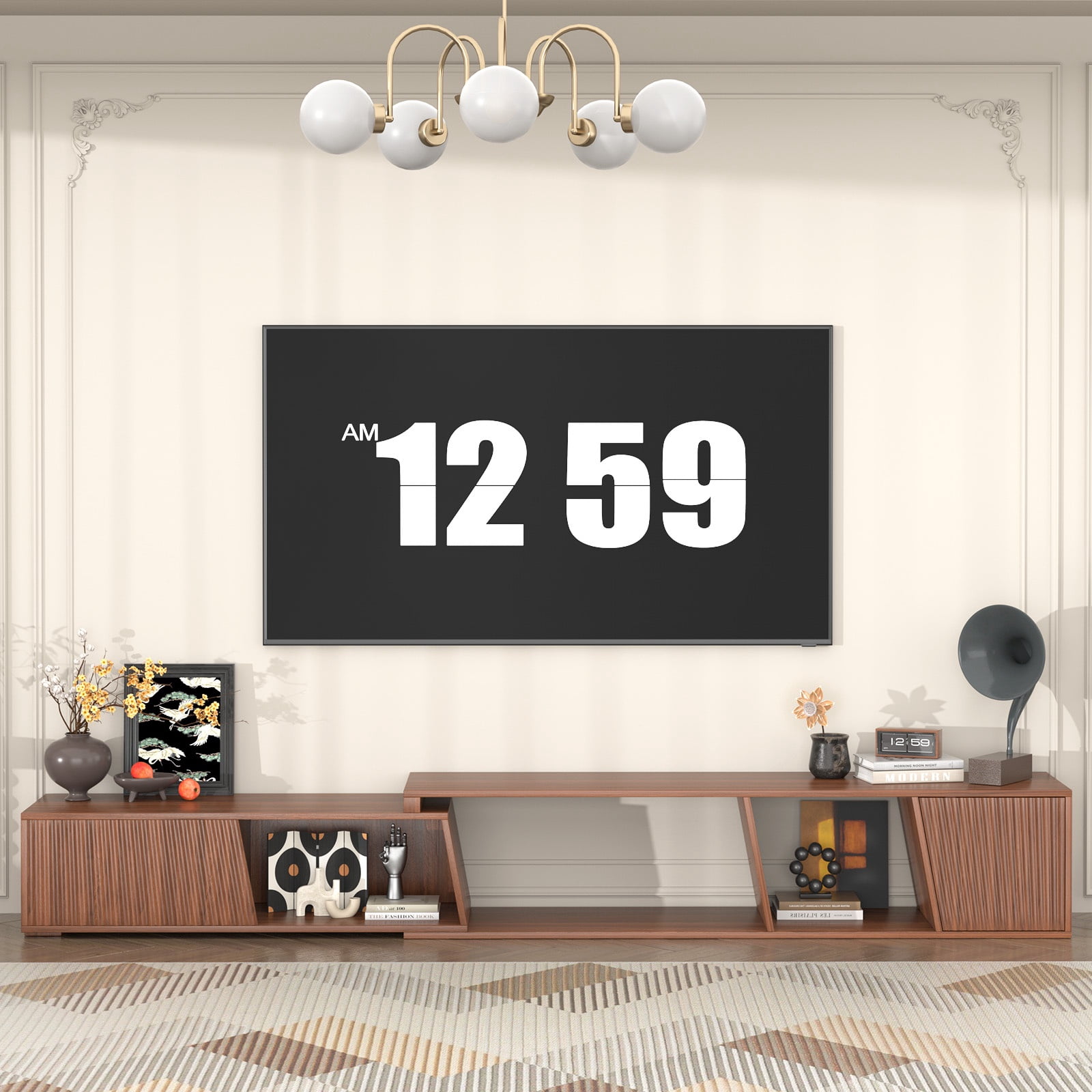 Lumiinofami Extendable TV Stand for 110" TVs, Modern TV Media Console ...