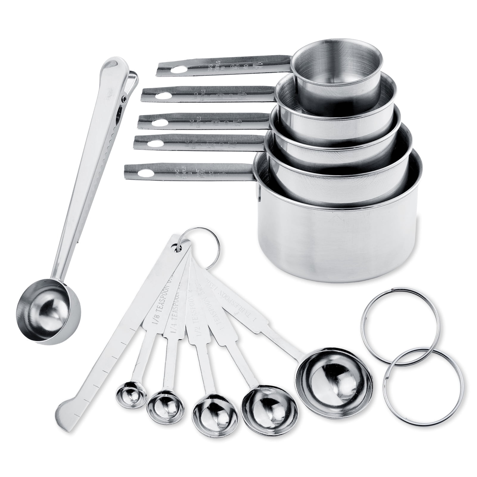 Lumikrypt 12 Pieces Stainless Steel Measuring Cups and Spoons Set ...