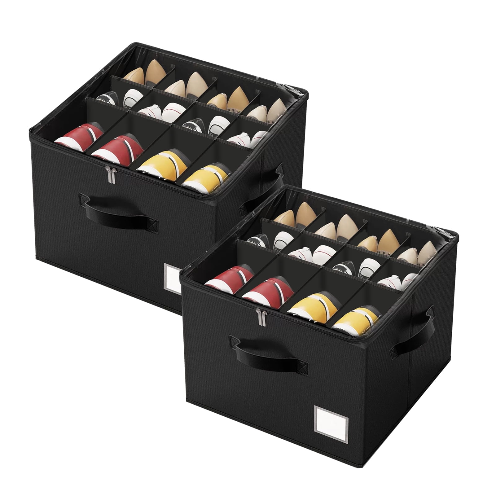 Lumikrypt 2 Pack Shoe Organizer for Closet, Foldable Shoe Storage Bins ...