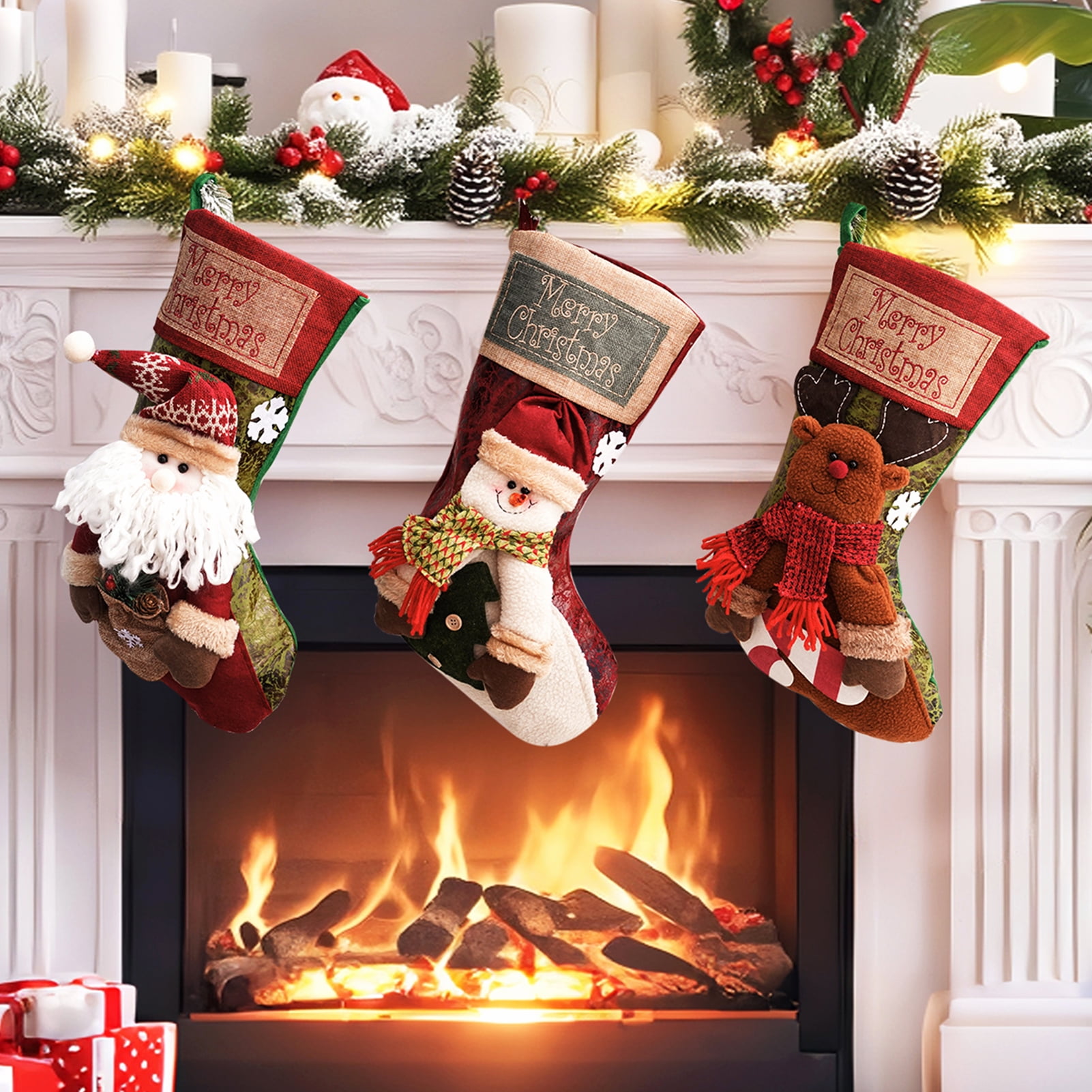 Lumikrypt 3 Pcs Christmas Stockings, 17 Inch Large Classic Personalized ...